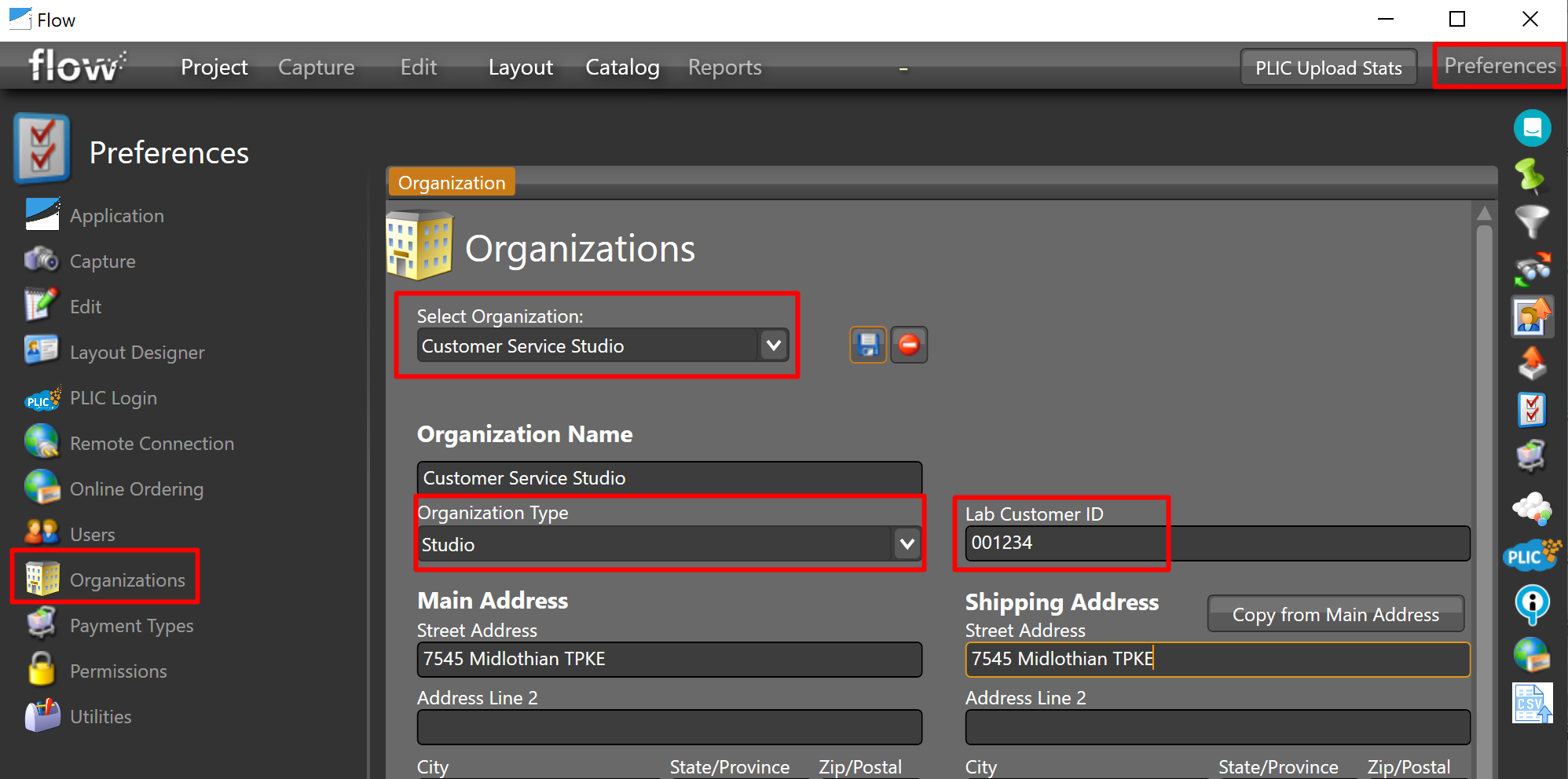 Update Lab Account Number in FLOW