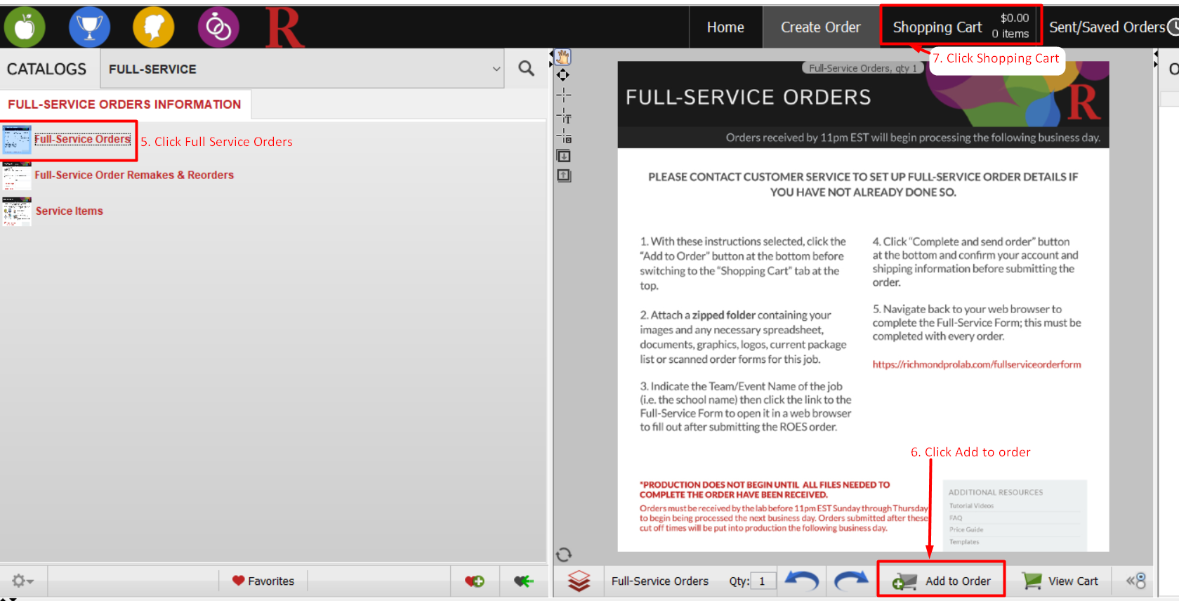How to - Submit a Full Service Order (ROES)